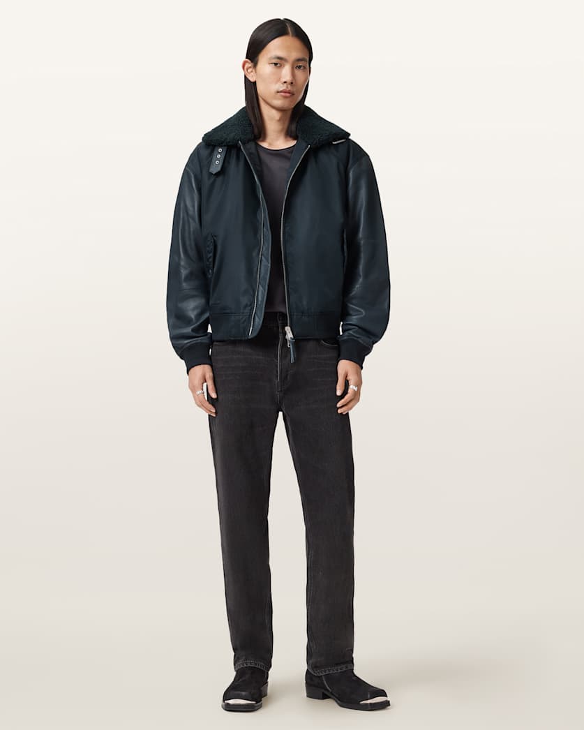 Elton Aviator Jacket SLATE BLUE | ALLSAINTS